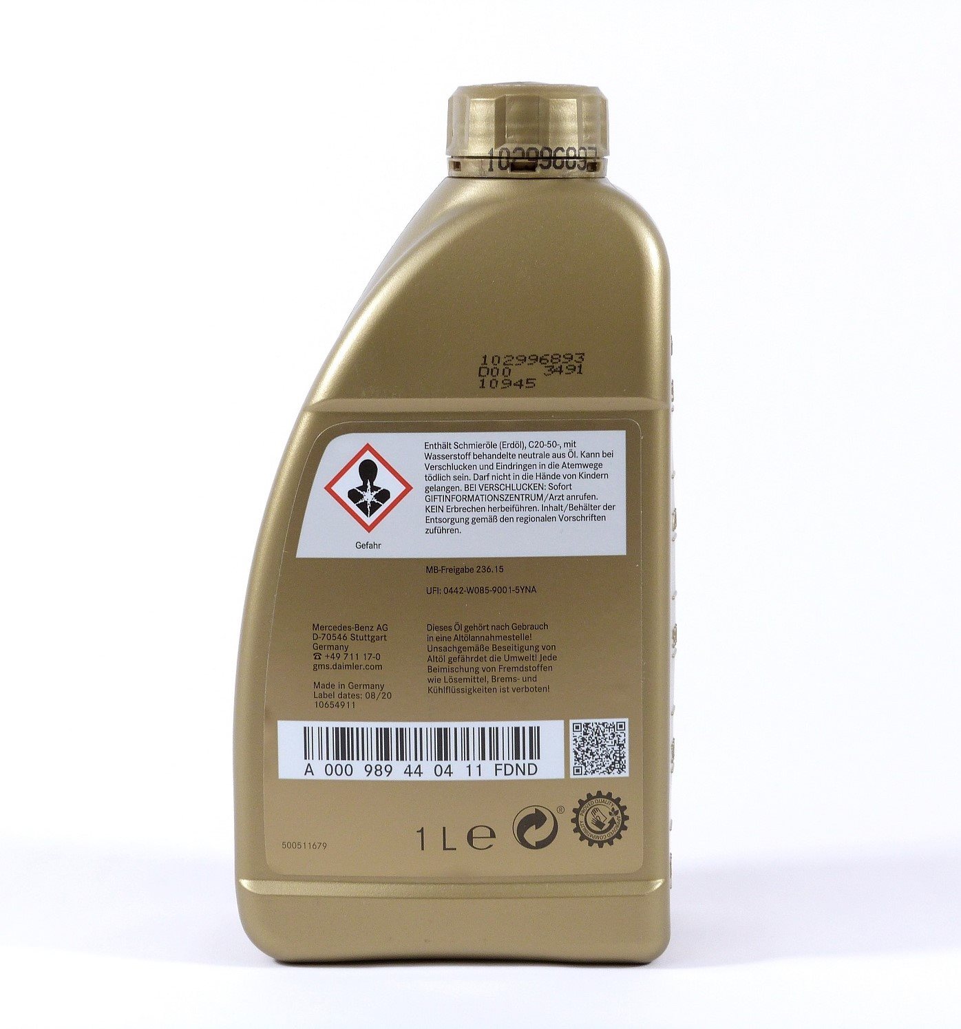 8 Liter MB GETRIEBEÖL Original Mercedes Benz Automatikgetriebe 236.15 ...